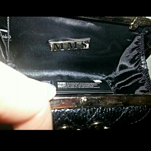 MMS Studio Design | Bags | Mms Design Studio Black Studded Clutch ...