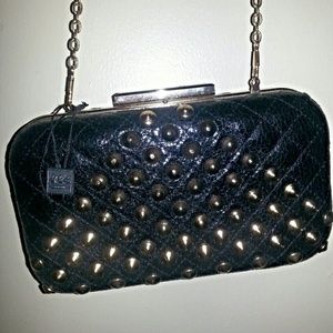 MMS Studio Design | Bags | Mms Design Studio Black Studded Clutch ...