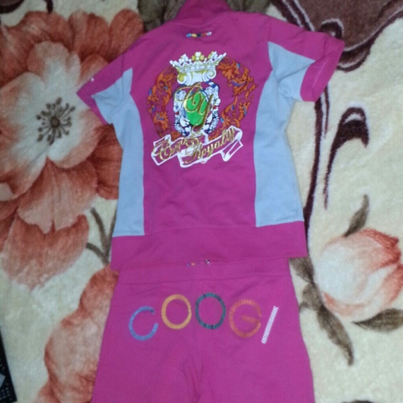 COOGI | Jackets & Coats | Coogi Pink Gray Track Suit Front And Back ...