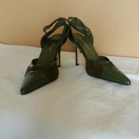 Pierre Dumas | Shoes | Pierre Dumas Olive Green Pointy Medium Heel ...