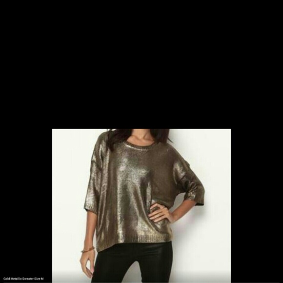 Sweaters | Gold Metallic Sweater | Poshmark