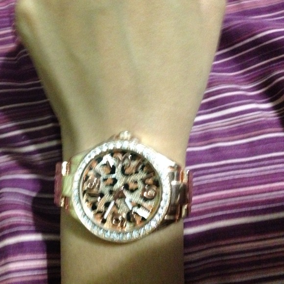 Jewelry | Cheetah Print Gold Watch | Poshmark
