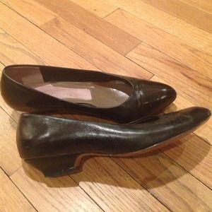 Shoes | Black Leather 12 Inch Wedge Heel | Poshmark