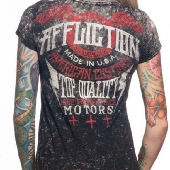Affliction | Tops | Nwt Affliction Live Fast Reversible Top Size S ...