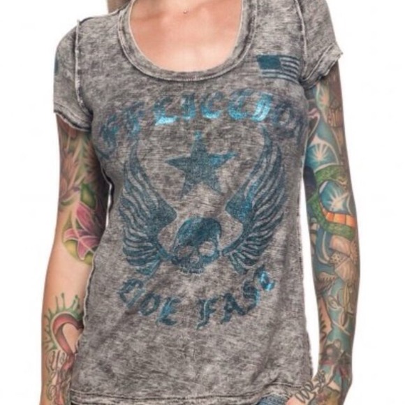 Affliction | Tops | Nwt Affliction Live Fast Reversible Top Size S ...