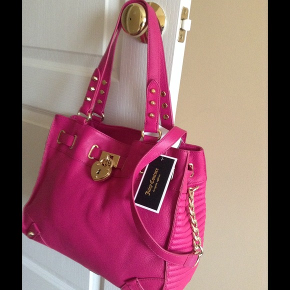 Juicy Couture | Bags | Juicy Couture Leather Rare Bright Pink Handbag ...