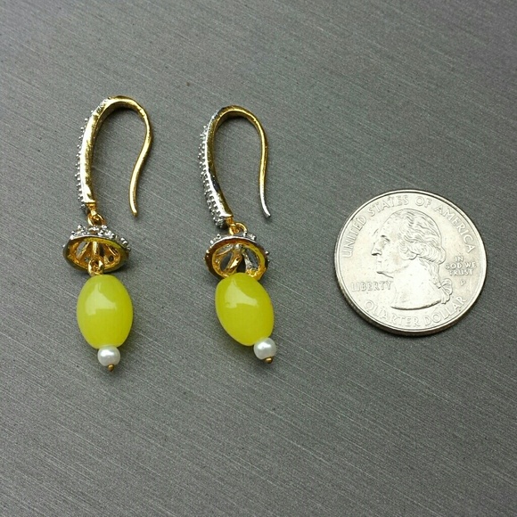 Golden Linings | Jewelry | Cubic Zirconia Neon Yellow Earrings | Poshmark