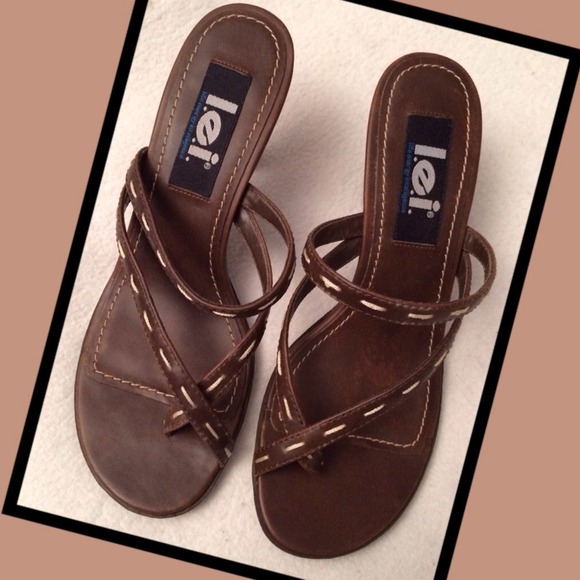 lei | Shoes | L Ei Brown Leather Sandals | Poshmark