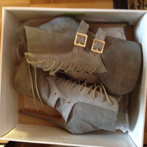 Shoes | Greybluish Two Tone Platform Bootiesnewcool | Poshmark