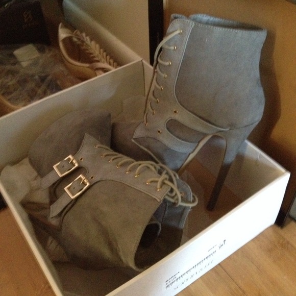 Shoes | Greybluish Two Tone Platform Bootiesnewcool | Poshmark