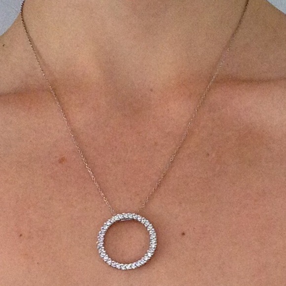 Jewelry | Sterling Silver Circle Pendant Necklace | Poshmark