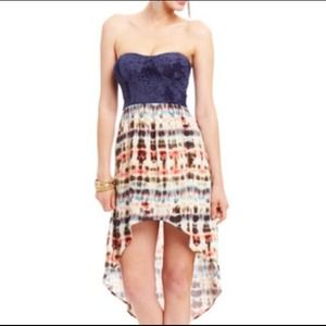 bebe | Dresses | Nwot Bebe 2b Hi Lo Tie Dye Strapless Maxi Dress | Poshmark