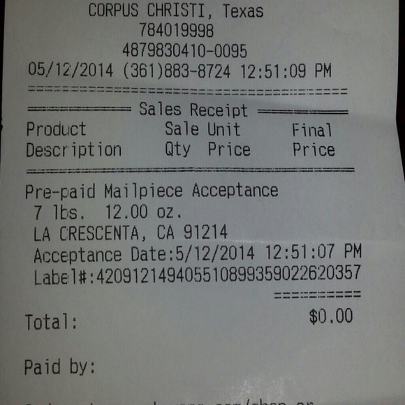 Accessories | Shipping Receipt | Poshmark