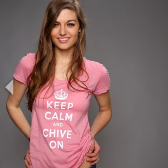 kcco | Tops | Keep Calm And Chive On Pink Tee | Poshmark