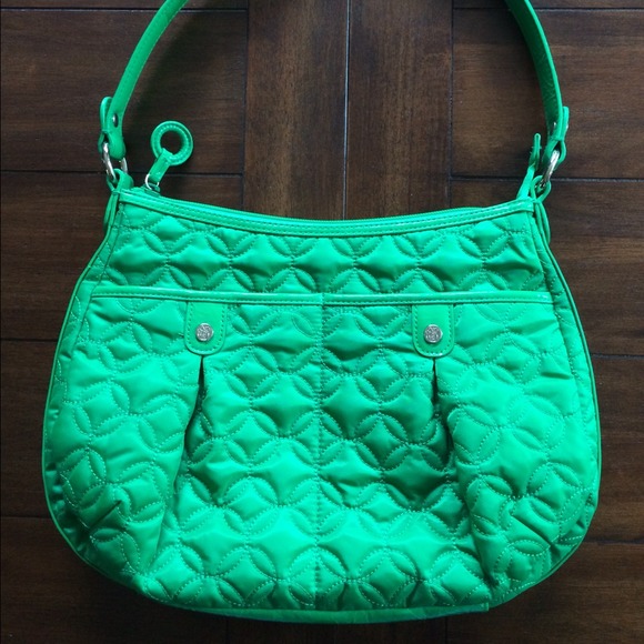 Vera Bradley | Bags | Vera Bradley Quilted Green Microfiber Shoulder ...