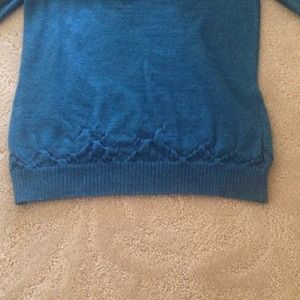 Sweaters | Beautiful Cyan Colored Sweater With Singed Pattern | Poshmark