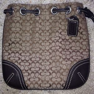 Coach | Bags | Brown Coach Drawstring Wristlet | Poshmark