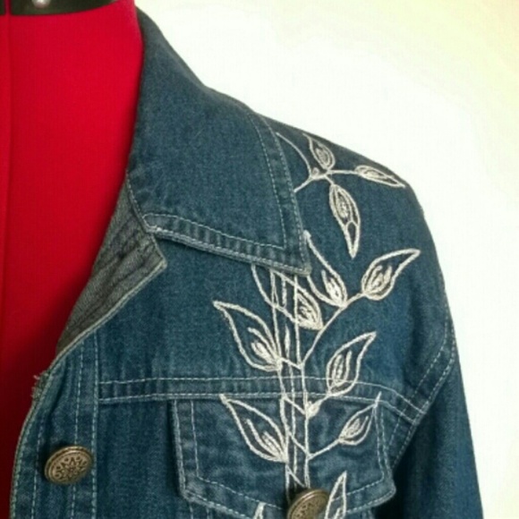 New Identity | Jackets & Coats | New Identity Embroidered Denim Jacket ...