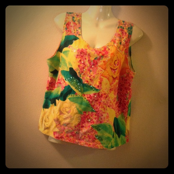Nancy Bolen | Tops | Bright Colored Tank Top | Poshmark
