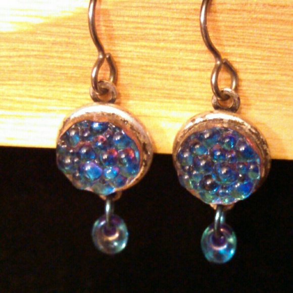 Lisa Bess | Jewelry | Blue Raz Artisan Bubble Art Glass Dangle Earrings ...