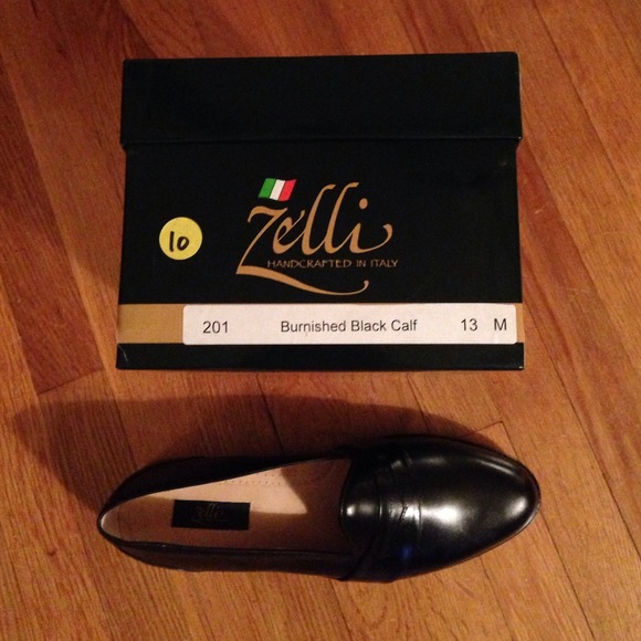 Zelli | Shoes | Zelli Arezzo Italian Black Calf Slip On New | Poshmark