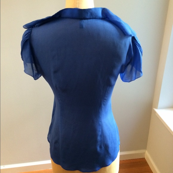 BCBG | Tops | Bcbg Silk Blue Blouse | Poshmark