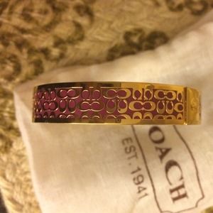 Coach | Jewelry | New Coach Pink And Gold Bangle | Poshmark