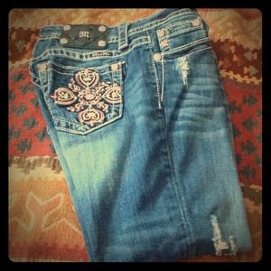 18% off Miss Me Denim - Miss Me capris w black horseshoe designs ...