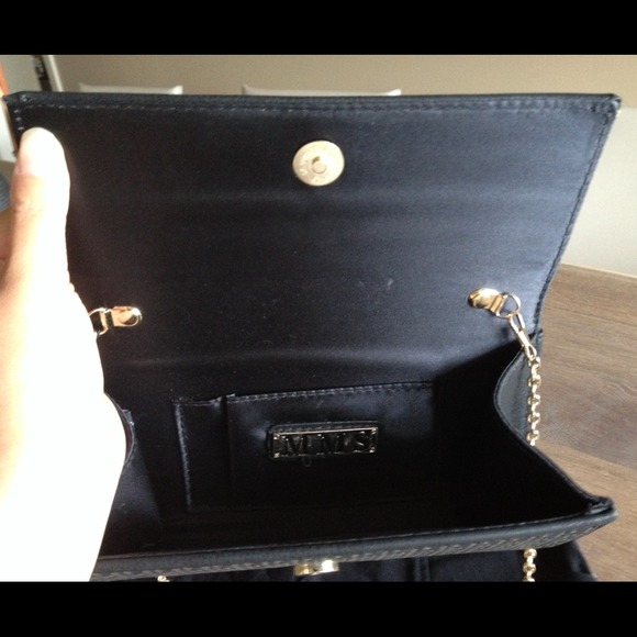 MMS Design Studio | Bags | Mms Black And Gold Clutch With Detachable ...