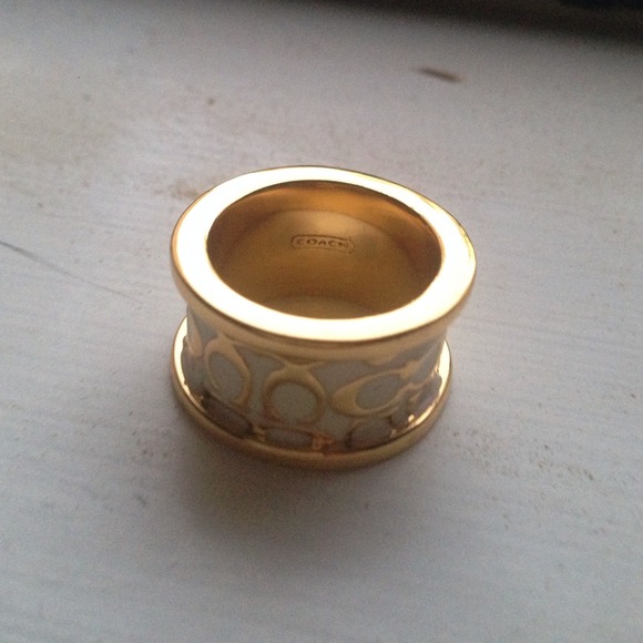 Coach | Jewelry | Authentic Coach Gold And White Ring | Poshmark