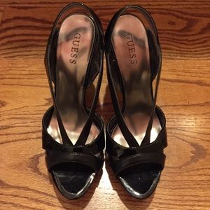 Guess | Shoes | Guess Genuine Leather Black Heels | Poshmark
