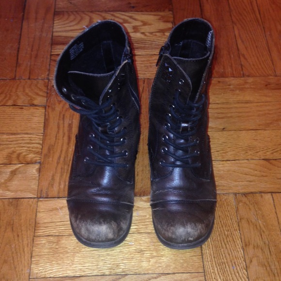 Shoes | Combats With A Worn Out Look | Poshmark