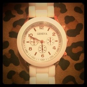 Pink Geneva silicone watch NWOT OS from Bella's closet on Poshmark