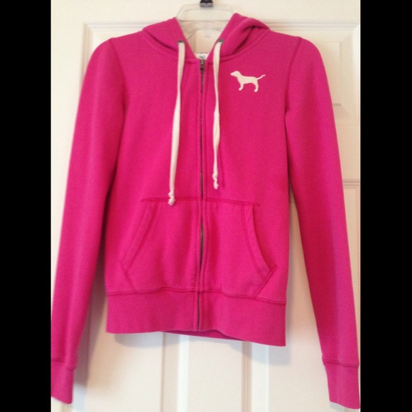 Victoria's Secret | Sweaters | Pink Pink Victorias Secret Xs Zip Up ...