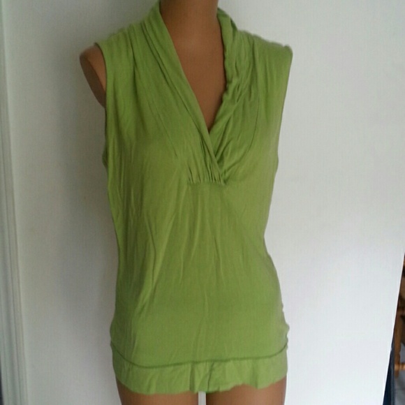 Tops | Sleeveless Lime Green V Neck Top | Poshmark