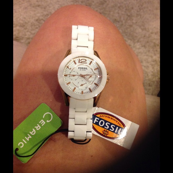 Fossil | Jewelry | New Fossil White Ceramic And Rose Gold Watch | Poshmark