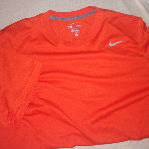 Nike | Shirts | Mens Orange Nike Dry Fit Tshirt | Poshmark