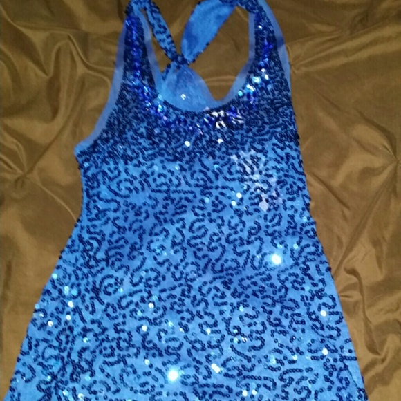 Tops | Blue Sparkly Party Top | Poshmark