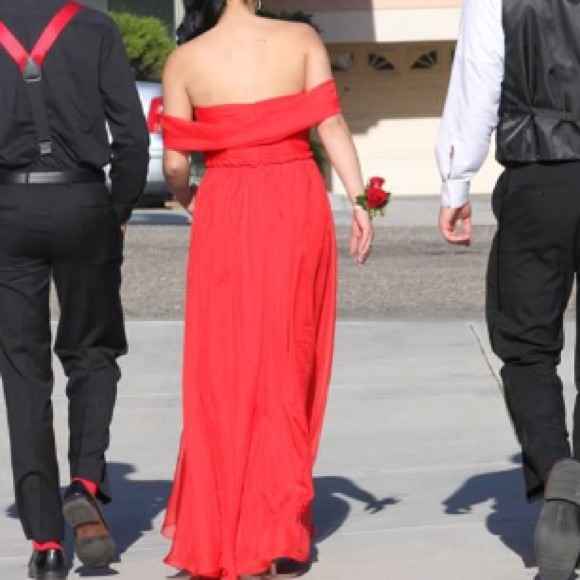 Dresses | Red Full Length Prom Dress Handmade | Poshmark