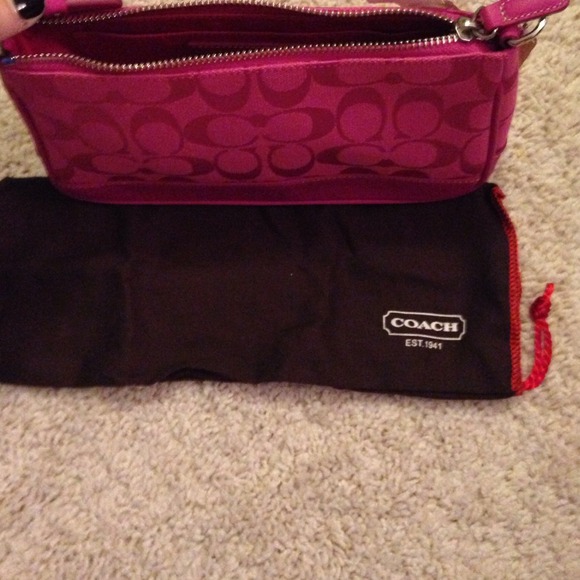 Coach | Bags | Coach Signature Demi Pink Leather Trim Handbag | Poshmark