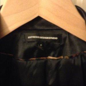 Jackets & Coats | Express Black Satin One Button Blazer | Poshmark
