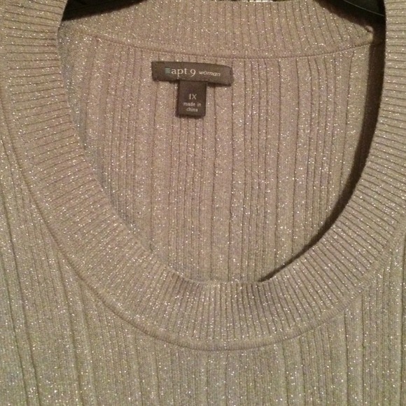 Apt. 9 | Tops | Cute Shiny Silver Light Weight Sweater Top | Poshmark