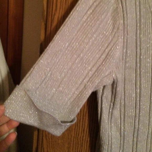 Apt. 9 | Tops | Cute Shiny Silver Light Weight Sweater Top | Poshmark