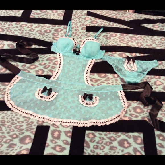 Victoria's Secret | Intimates & Sleepwear | Baby Blueblack Padded Apron ...