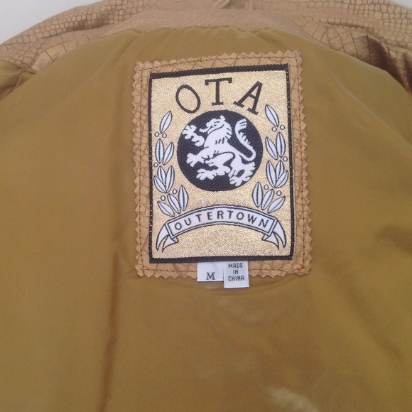OTA Outertown | Jackets & Coats | Stylish Ota Gold Leather Jacket ...