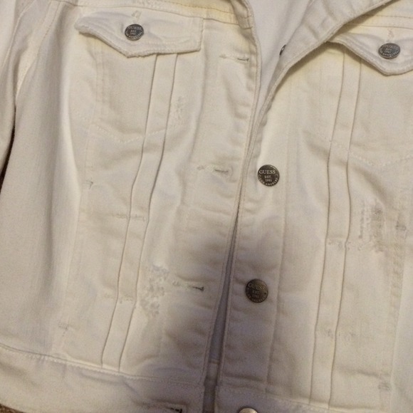 Guess | Jackets & Coats | Guess White Jean Jacket | Poshmark