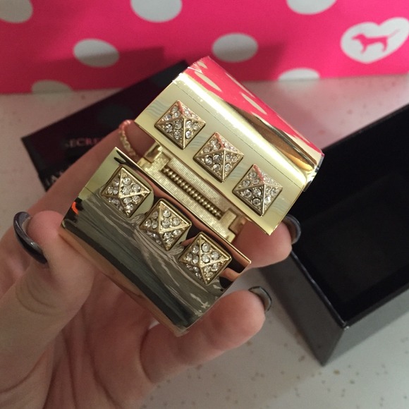 Victoria's Secret | Jewelry | Victorias Secret Gold Rhinestone Cuff ...