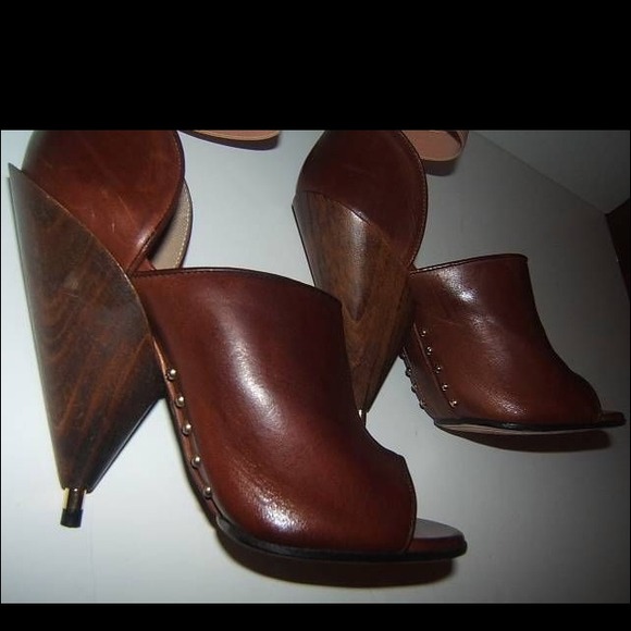 Givenchy | Shoes | Givenchy 47 7 Rare Leather Heels Gold Tip Booties ...