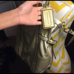 Coach | Bags | Coach Audrey Leather Tote In Gold | Poshmark