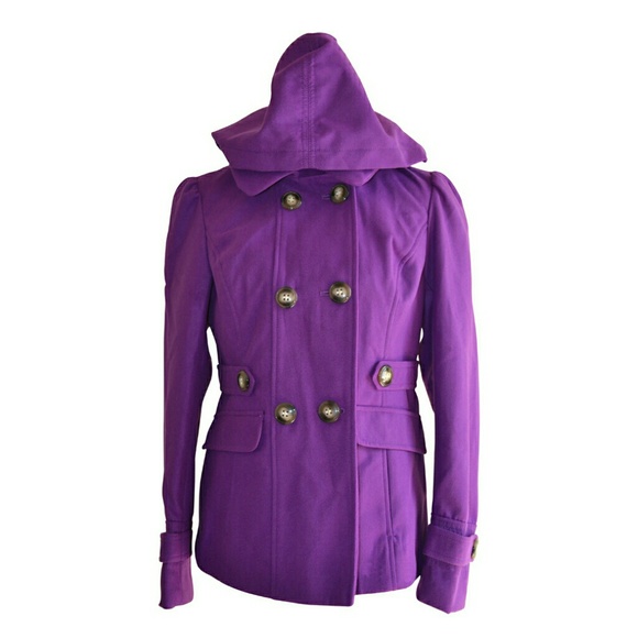 Macy's | Jackets & Coats | Purple Pink Envelope Hooded Pea Coat | Poshmark
